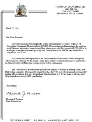 EPA-UCMR 5 Results - Manchester, MarylandManchester, Maryland